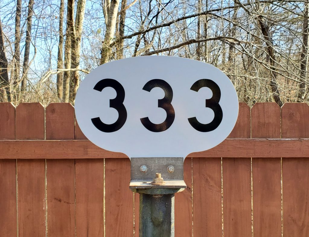 3 Digit Milepost - Asheville District Reproduction Signs