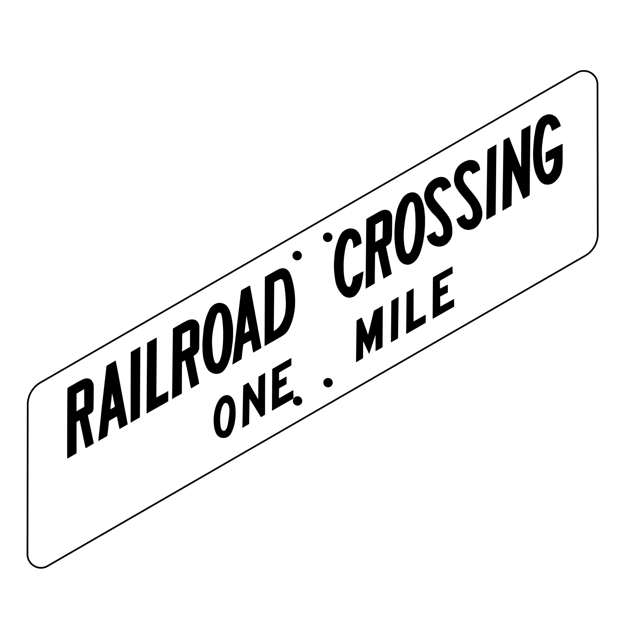 Railroad Crossing Warning Sign - Asheville District Reproduction Signs